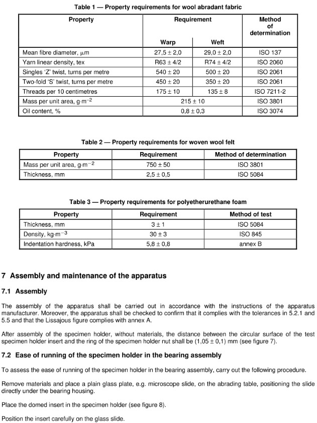 ISO12947 Determination of the abrasion resistance of fabrics by the ...